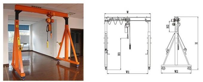 Small Portable Gantry Crane 3000kg Span 3m With 3 Meters Lifting Height